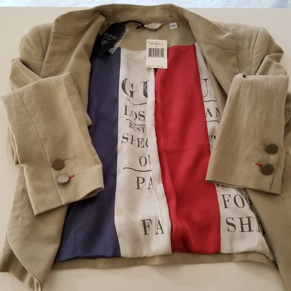 Guess | Jackets & Coats | New Guess Jacket Linen | Poshmark